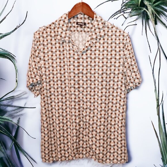 Express | Shirts | Express Mens Rayon Short Sleeve Buttonup 8s Retro ...